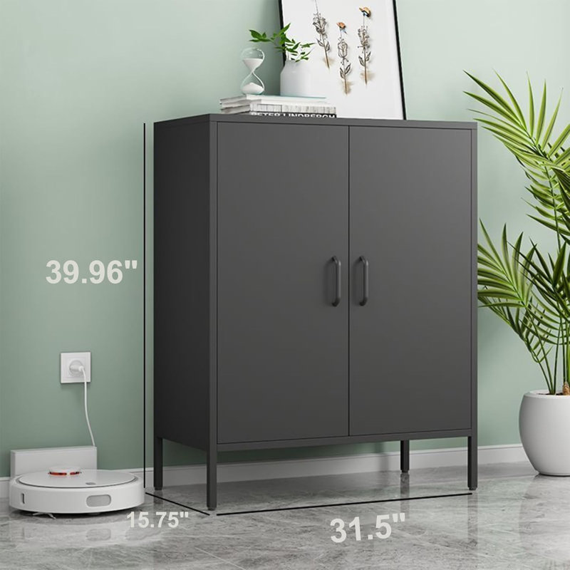 Ebern Designs Black Metal Cabinet,metal Storage Cabinet,metal Locker ...