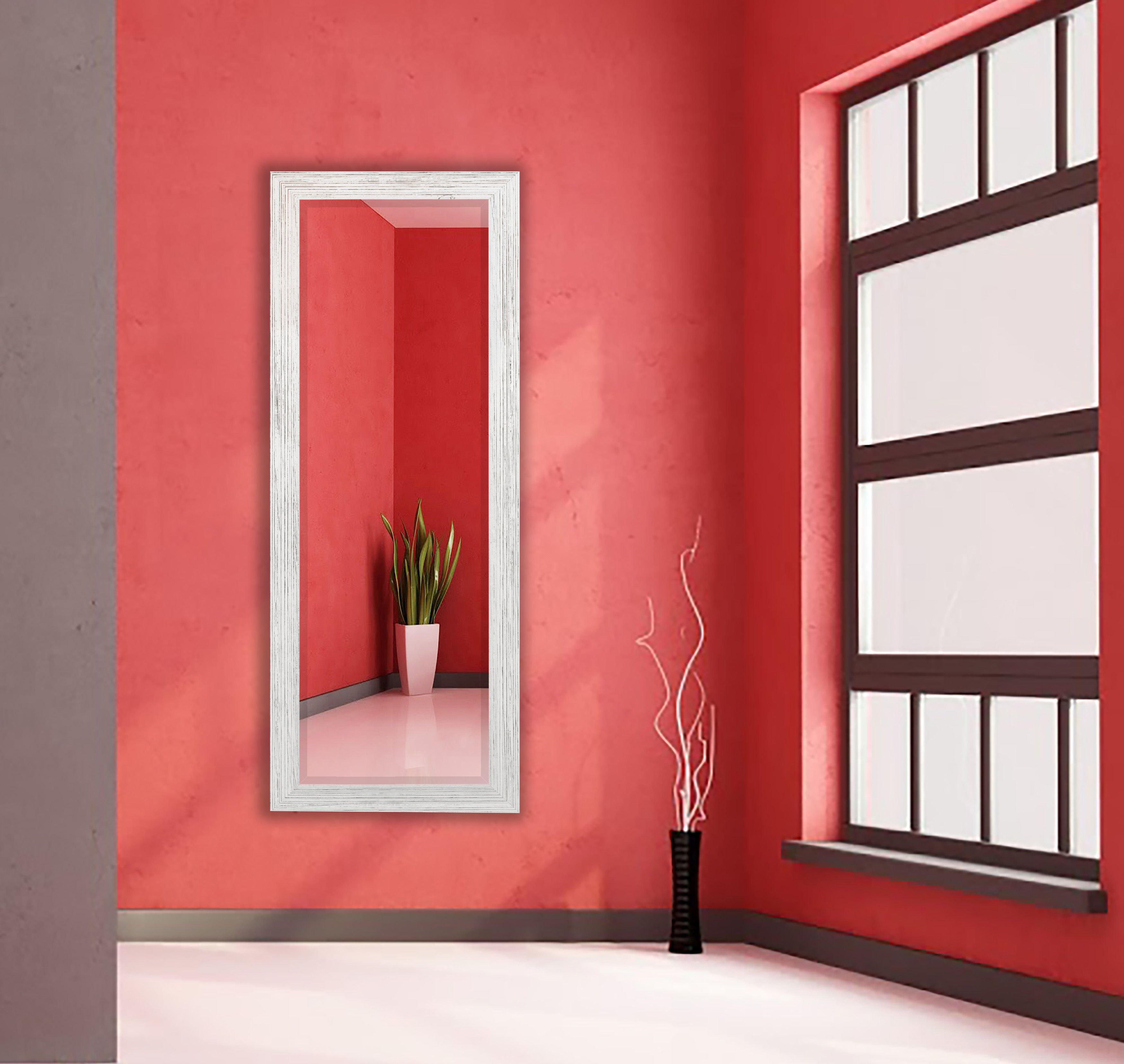 Gracie Oaks Carlea Beveled Scratches Traditional Full Length Mirror ...