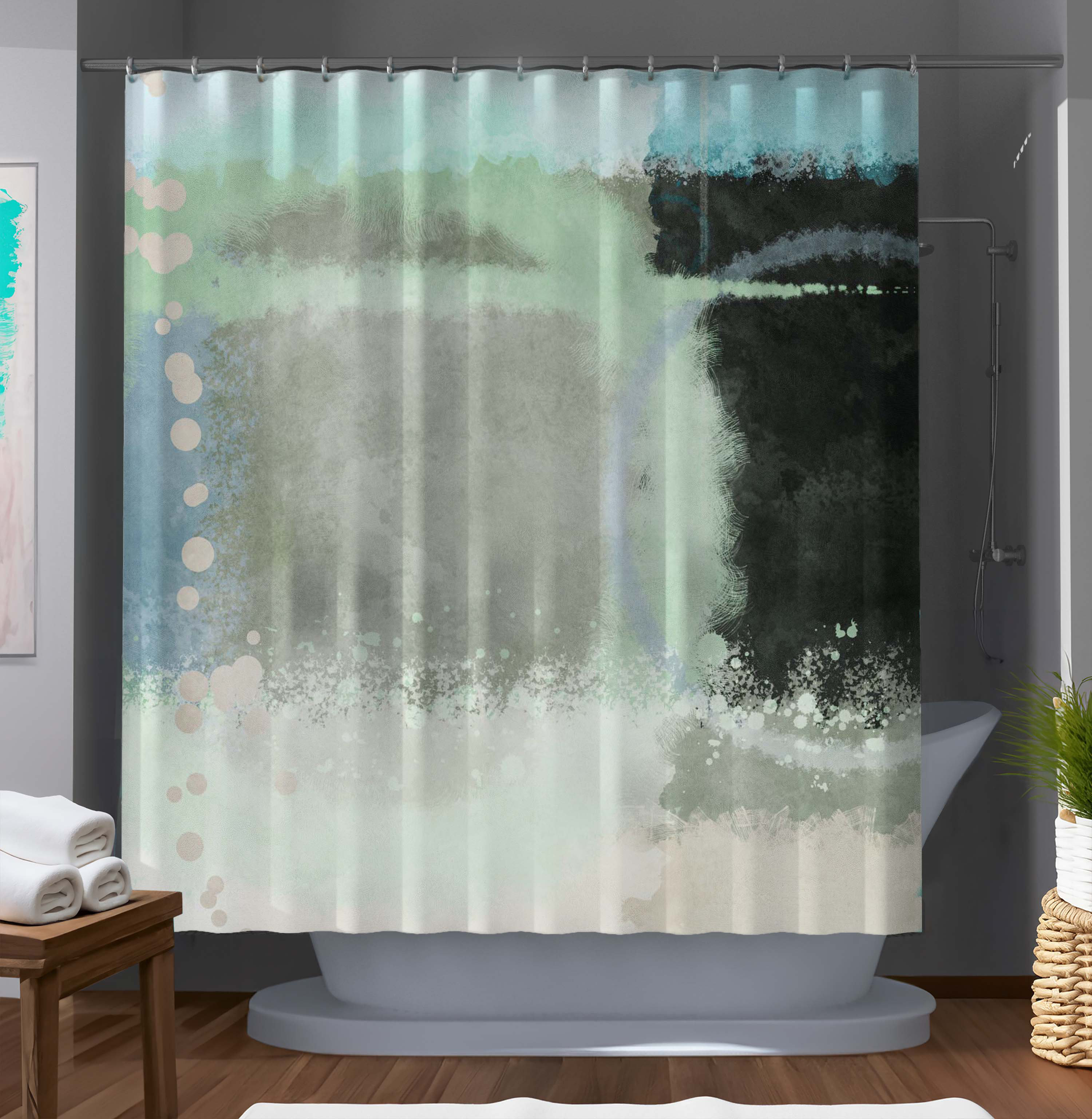 East Urban Home Dicino Abstract Shower Curtain | Wayfair