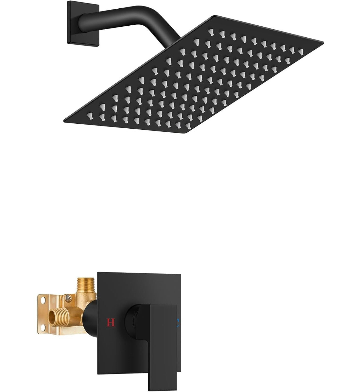 SOLVUR Shower Faucet Set Bathroom Rain Shower System SUS304 Stainless ...