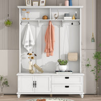 Laurel Foundry Modern Farmhouse® Giada Hall Tree with Bench and Shoe ...