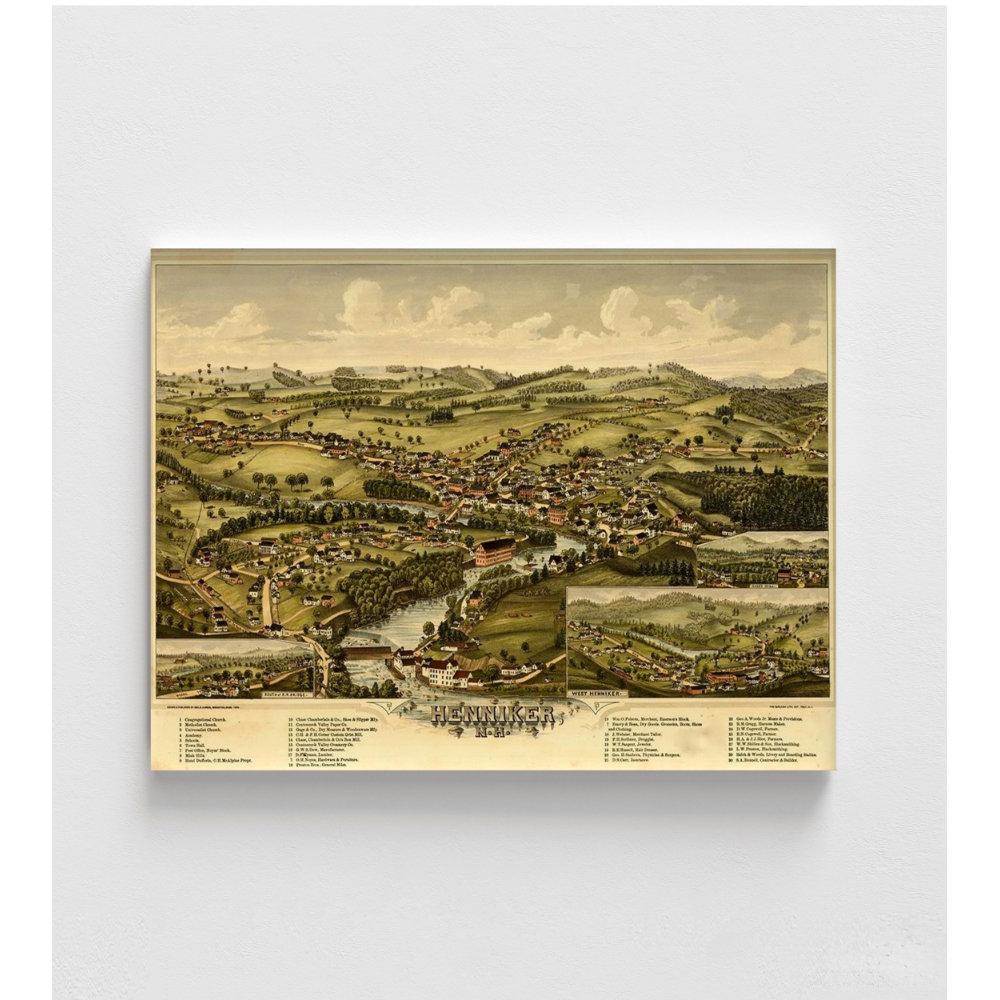 WeFrameArt Henniker-New Hampshire 1889, Henniker NH Poster, Old ...