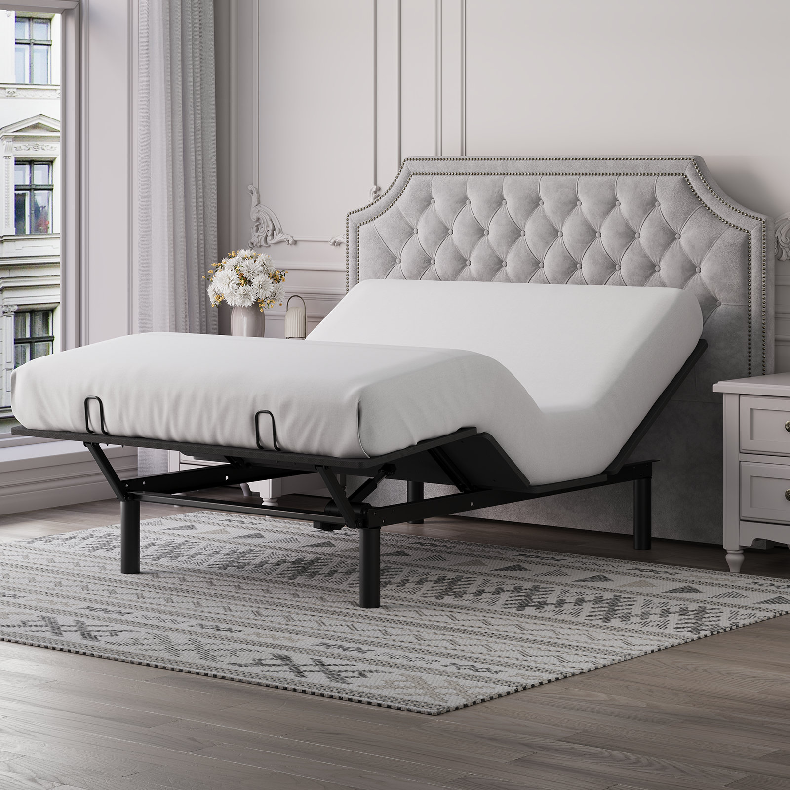 Alwyn Home Kashmira Ergonomic Adjustable Bed Base with Wireless Remote ...