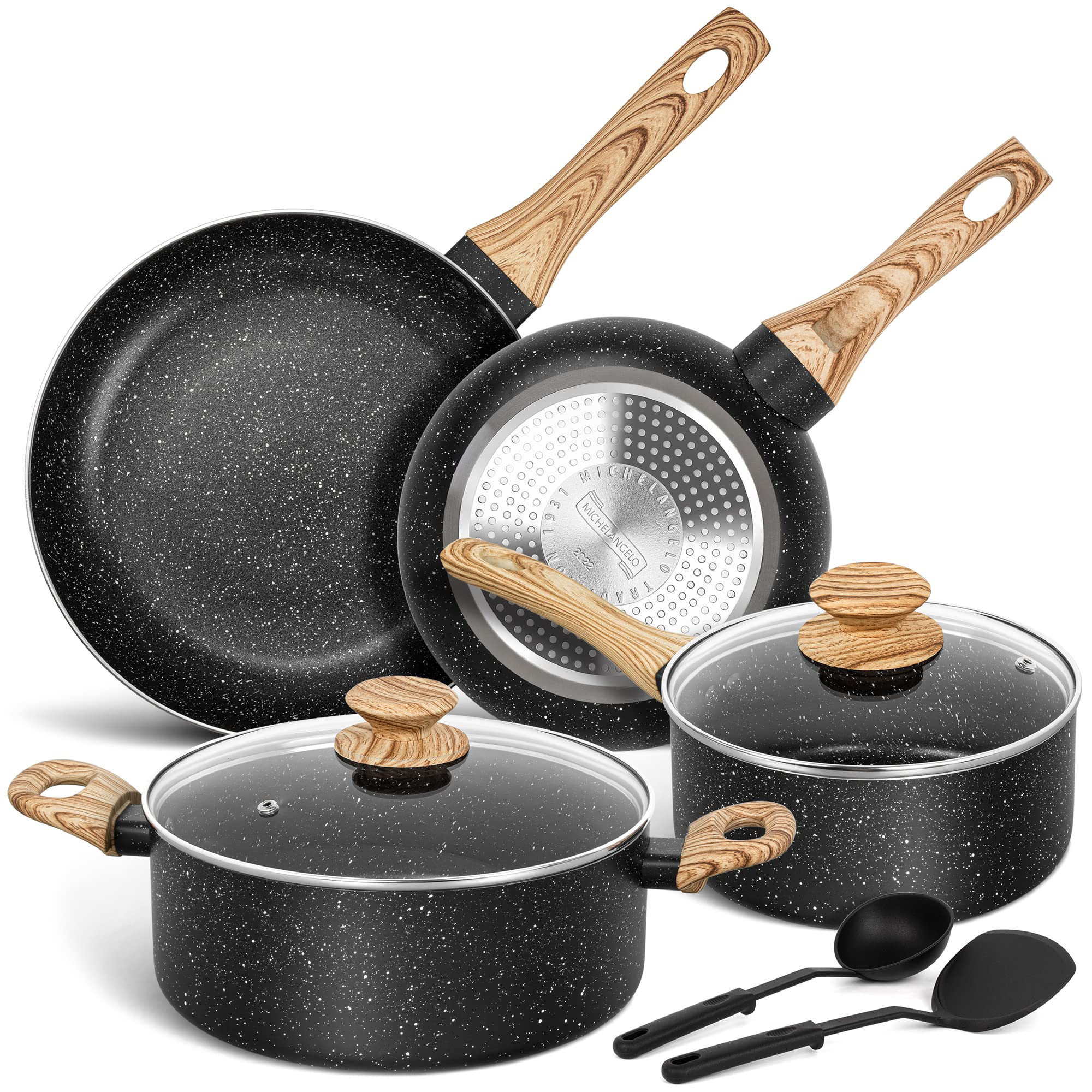 MICHELANGELO 8 - Piece Non-Stick Aluminum Cookware Set | Wayfair