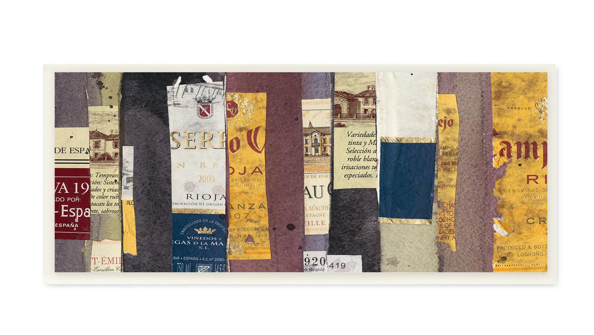 Fleur De Lis Living 'Elegant and Textural Wine Bottle Labels Collage ...