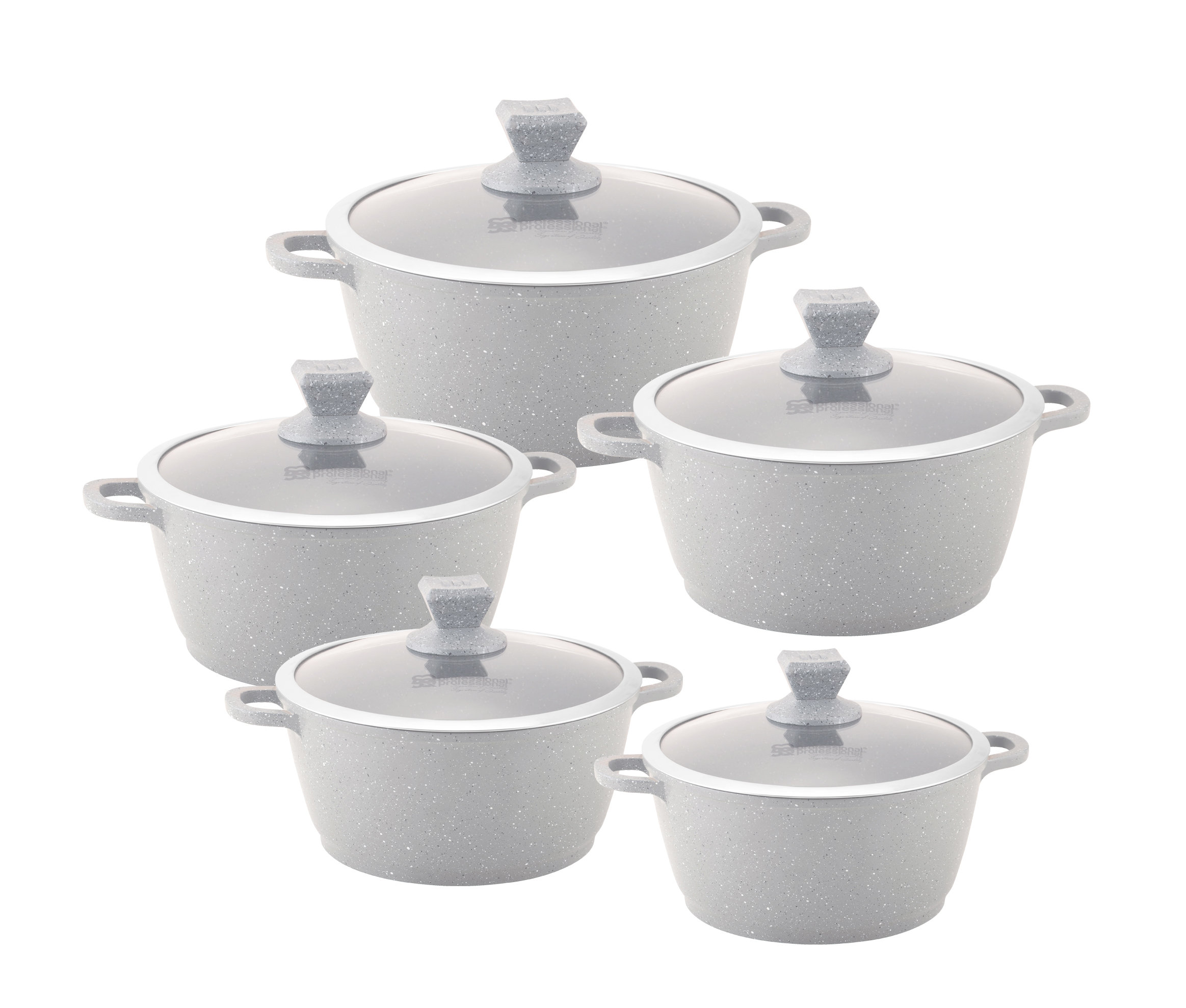 SQ Professional Nea Marbell 5-Piece Non-Stick Aluminium Cookware Set ...