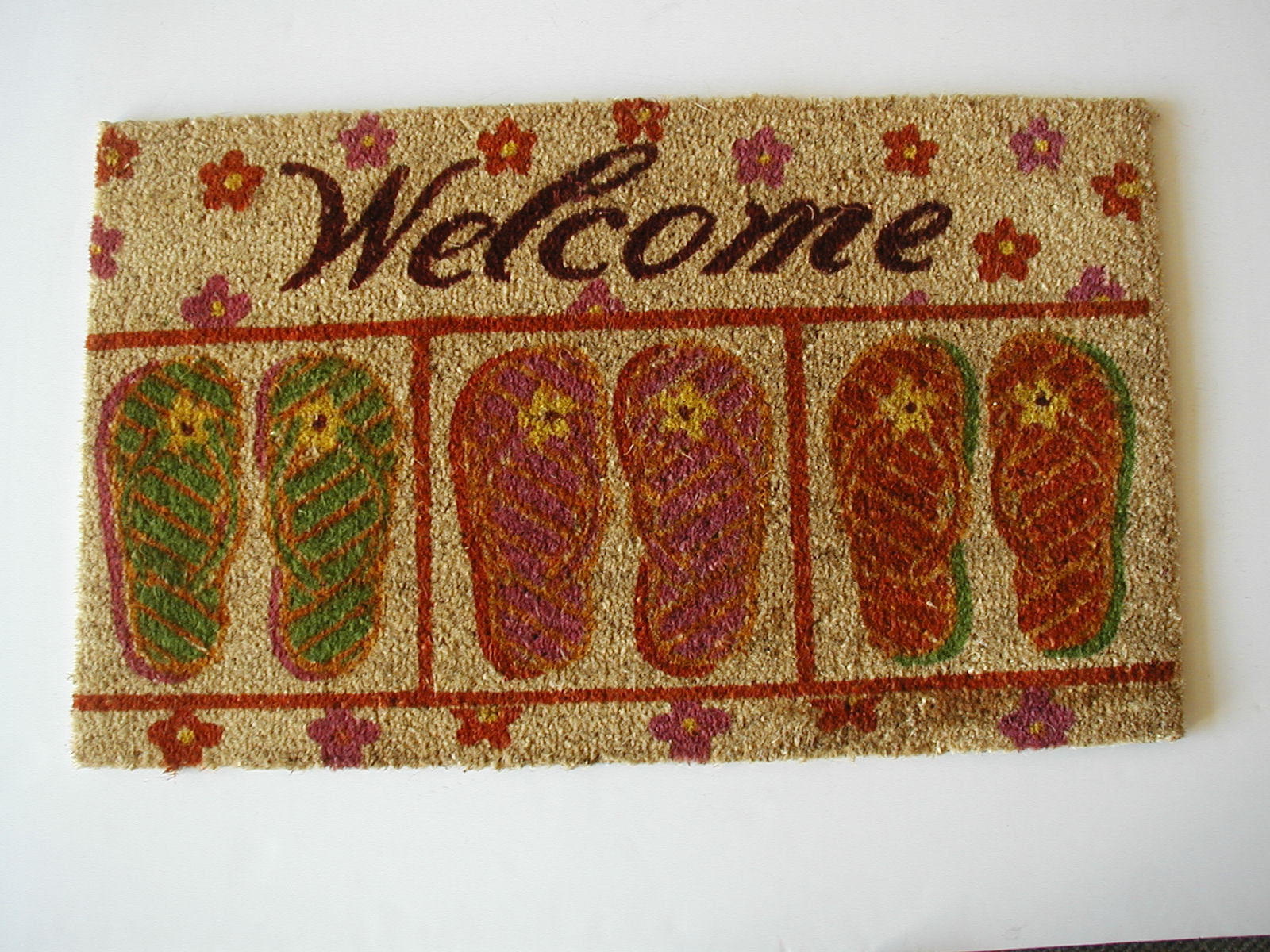 Winston Porter Antonino Flip-Flop Welcome 30 in. x 18 in. Outdoor Door ...