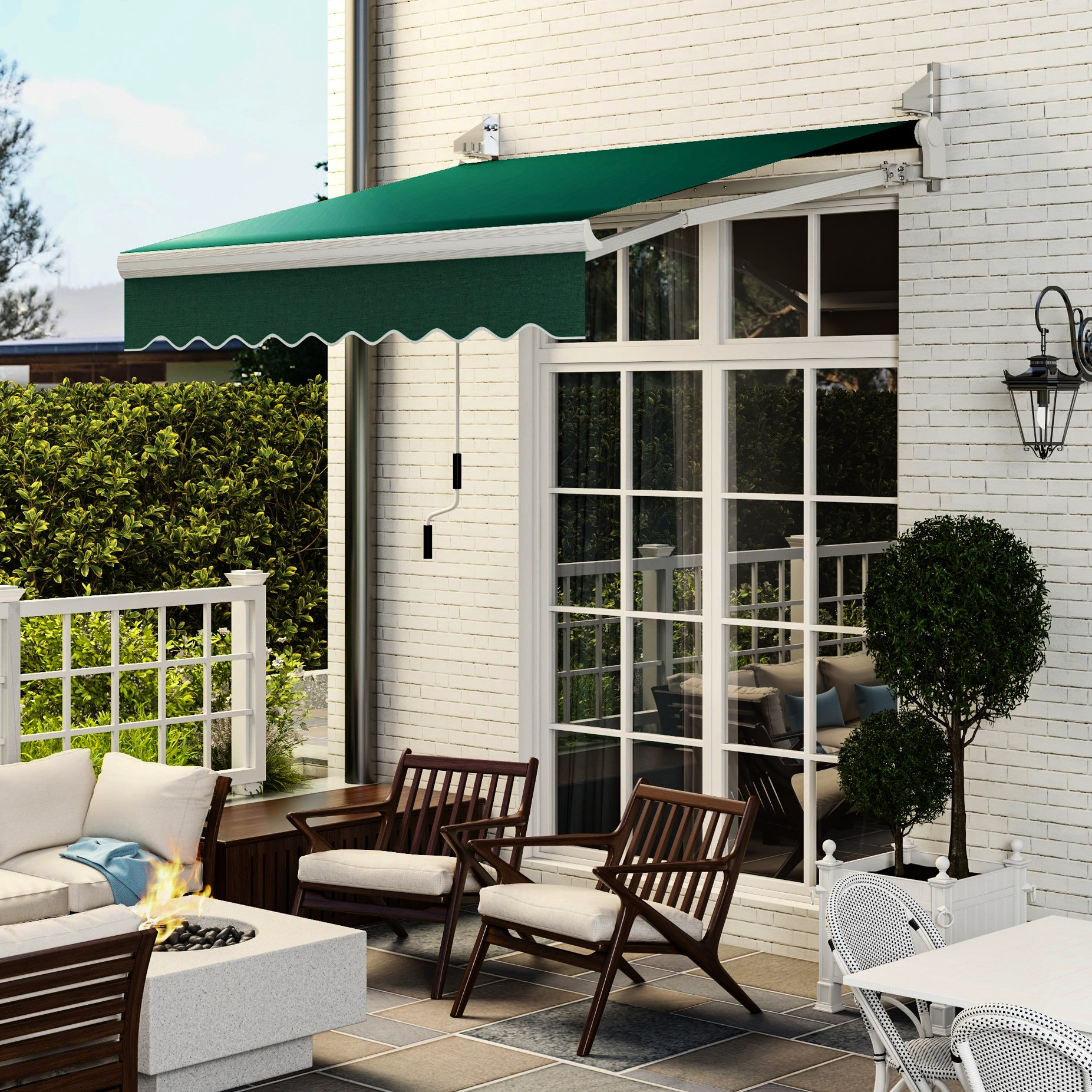 Latitude Run® Patio Awning 8' X 7' - Manual Retractable Sun Shade. From ...