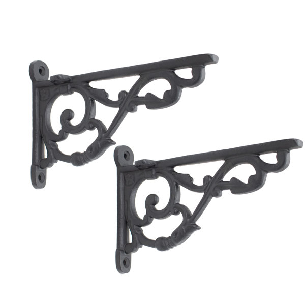 Astoria Grand Lillith Solid Cast Iron Shelf Brackets Victorian Colonial ...