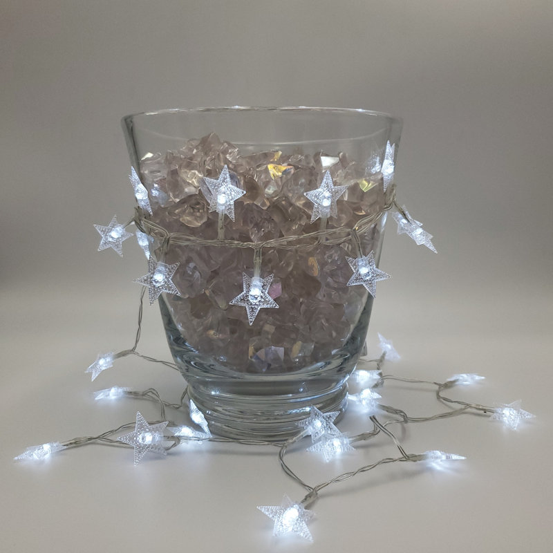 The Holiday Aisle® Dido Battery Operated LED Mini Star String Lights ...