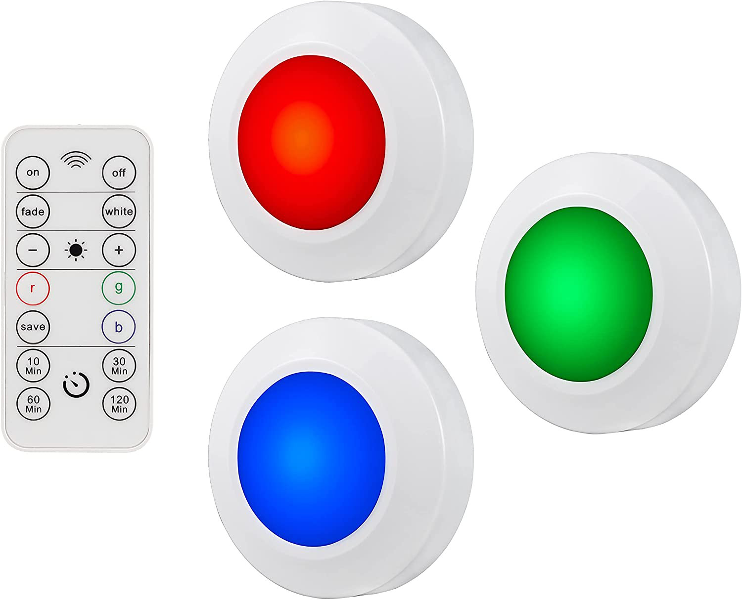 Energizer Battery Operated Color-Changing LED Puck Lights with Remote ...