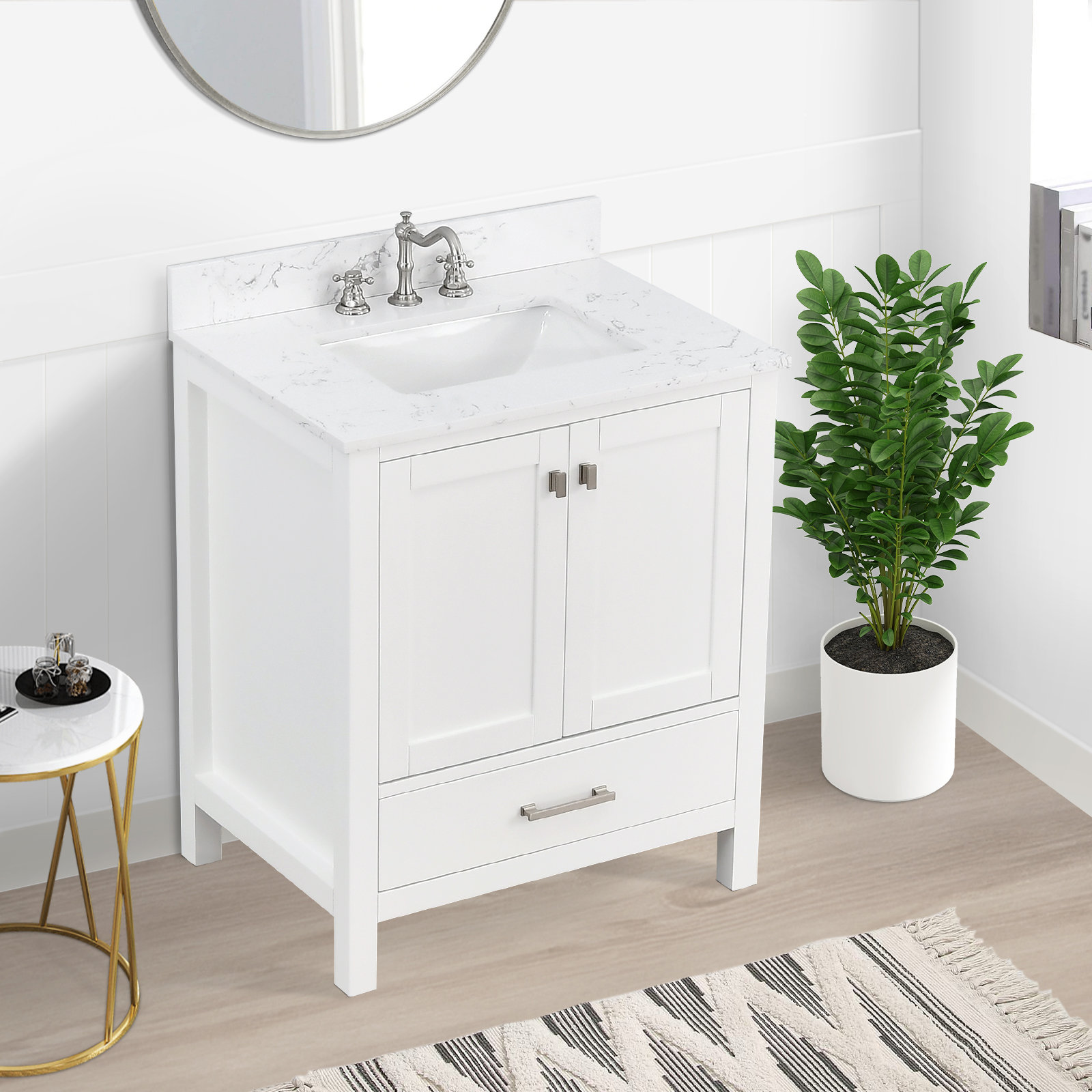 Winston Porter Zenith 30" Single Bathroom Vanity With Undermount ...