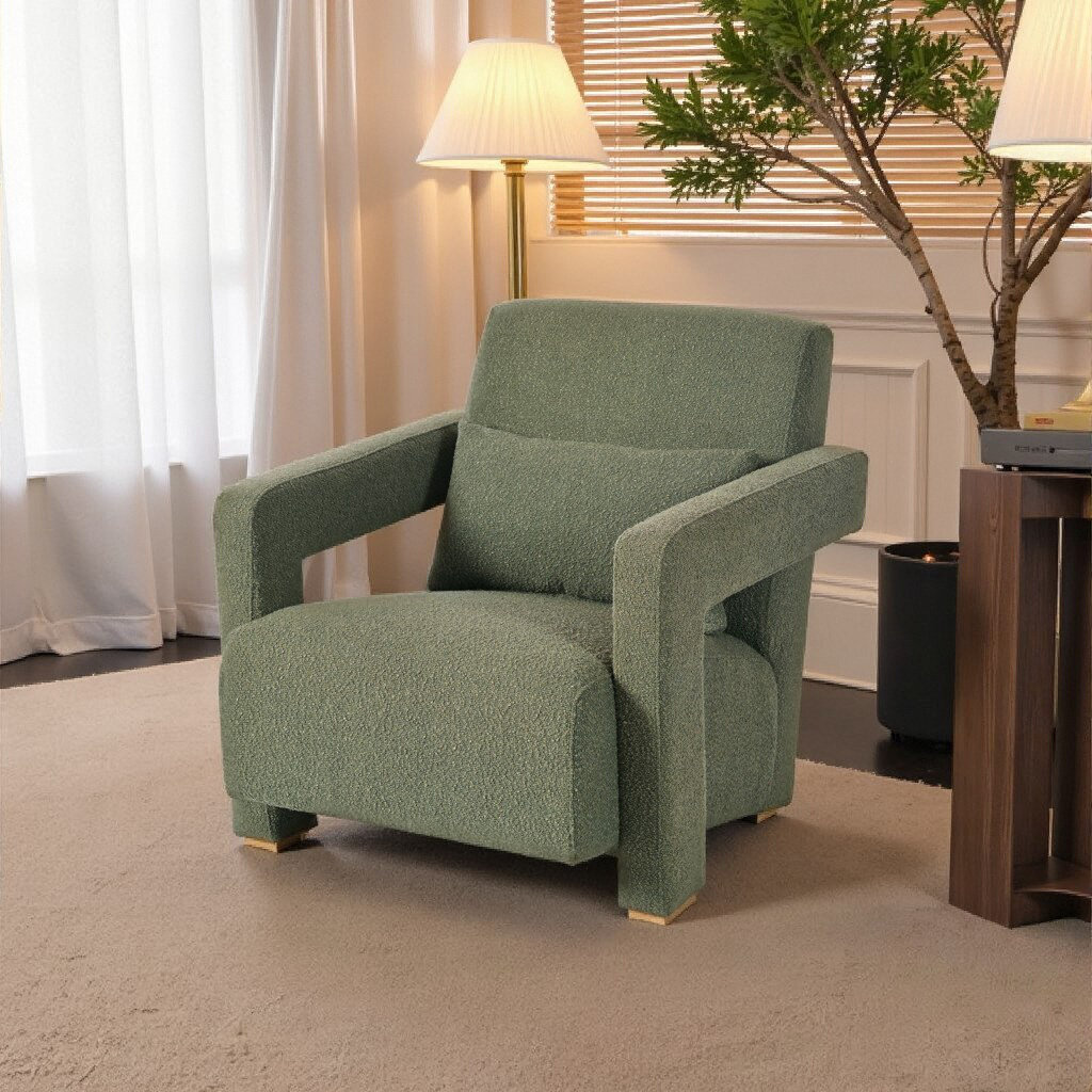Corrigan Studio® Modern Minimalist Accent Chair – Right-Angle Armrests ...