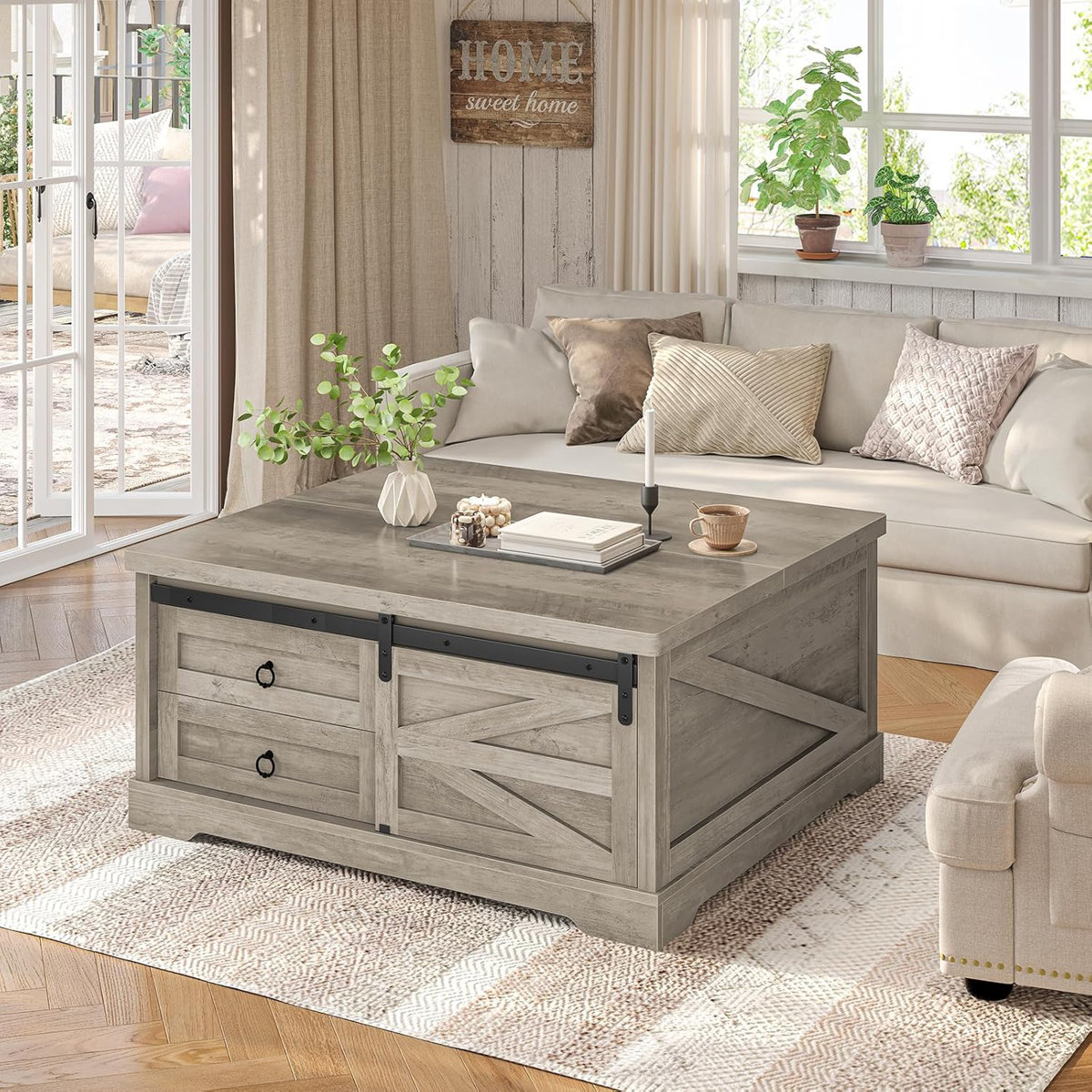 August Grove® 39.4'' Lift Top Coffee Table With Storage, Farmhouse ...
