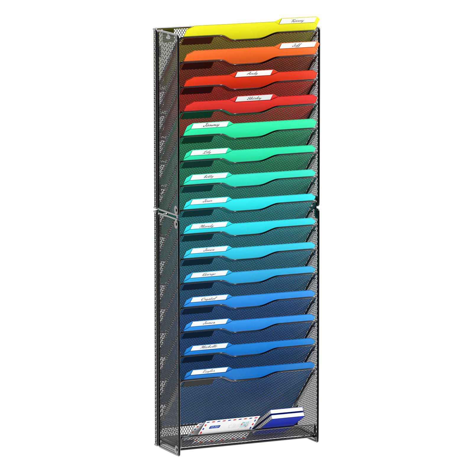 The Twillery Co.® Itasca 16 Tier Wall File Organizer Hanging Wall File ...