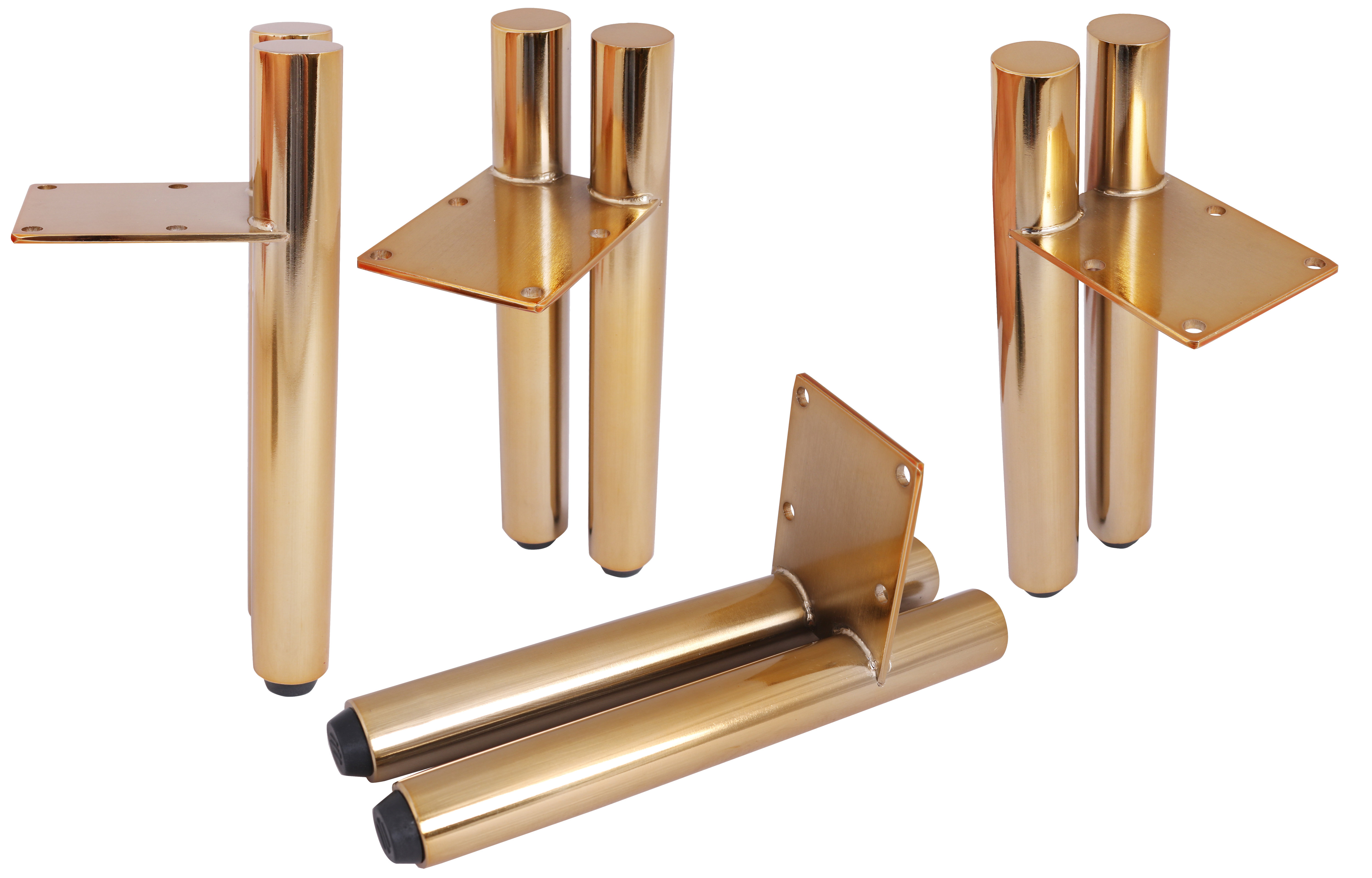 eclover 4pcs X6''golden Metal Furniture Legs, Modern Straight Style ...