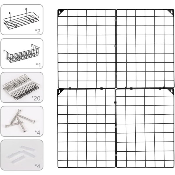 Laurel Foundry Modern Farmhouse® Nate Wall Organizer Grid with Memo ...