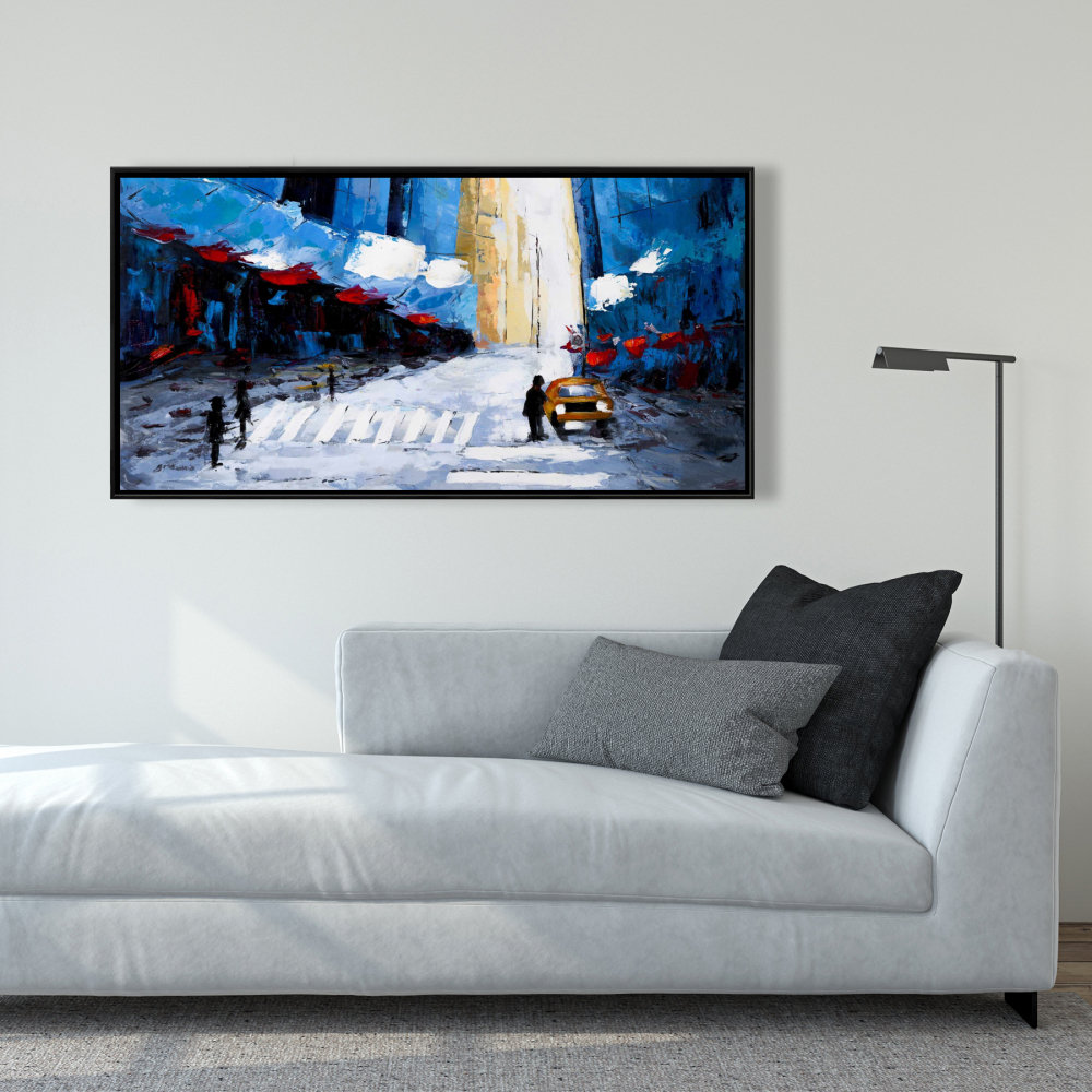 Rosecliff Heights " Blue Buildings " on Canvas | Wayfair