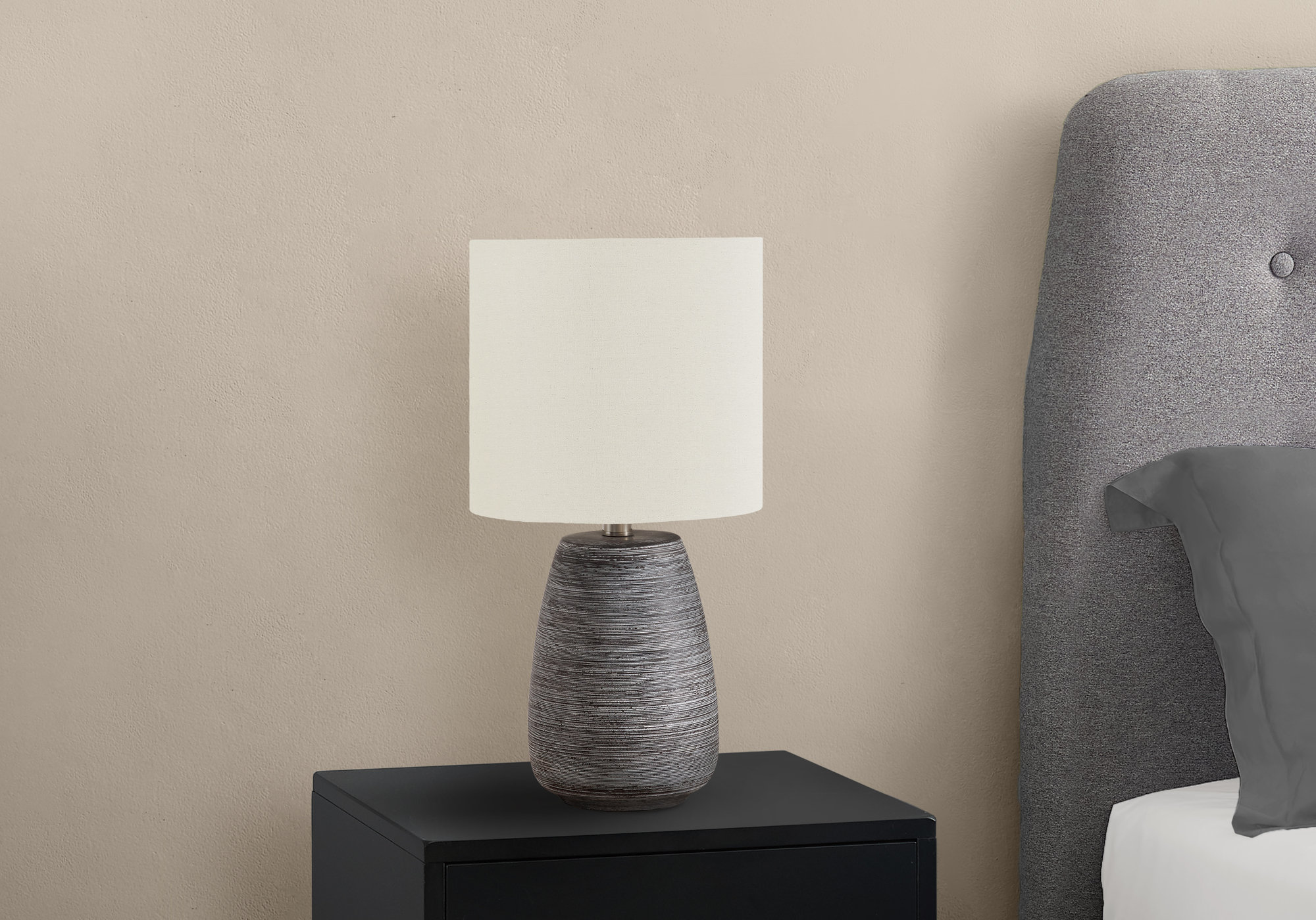 Wrought Studio™ Lighting, 19"H, Table Lamp, Grey Ceramic, Ivory / Cream ...
