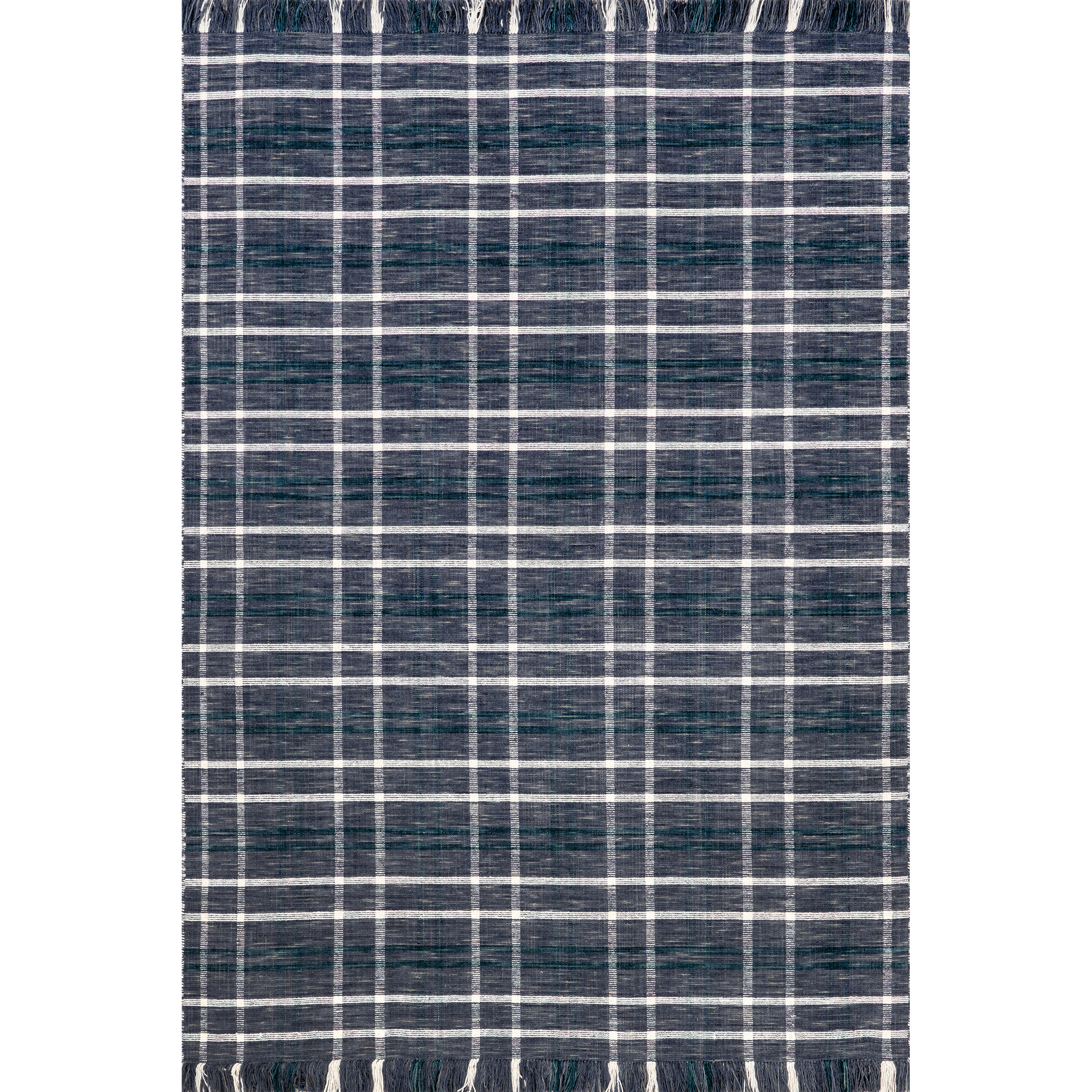 Gracie Oaks Loretta Plaid Wool Fringe Area Rug | Wayfair