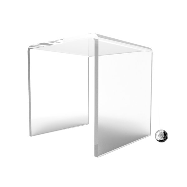 Wrought Studio 1 Riser Combo 7" Cube 3-Sided Clear Plexiglass Pedestal ...