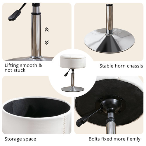 Latitude Run® 360°Swivel Vanity Stool Chair For Makeup Room, Height ...