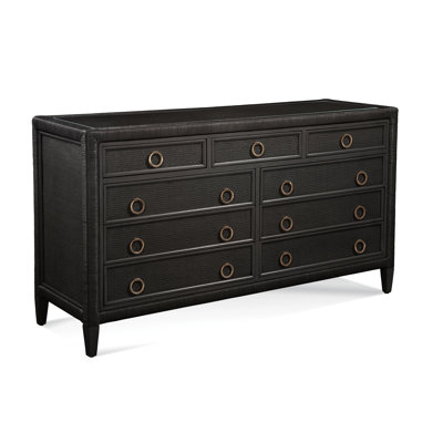 Warwick 9 Drawer 64" W Rattan Double Dresser | Birch Lane