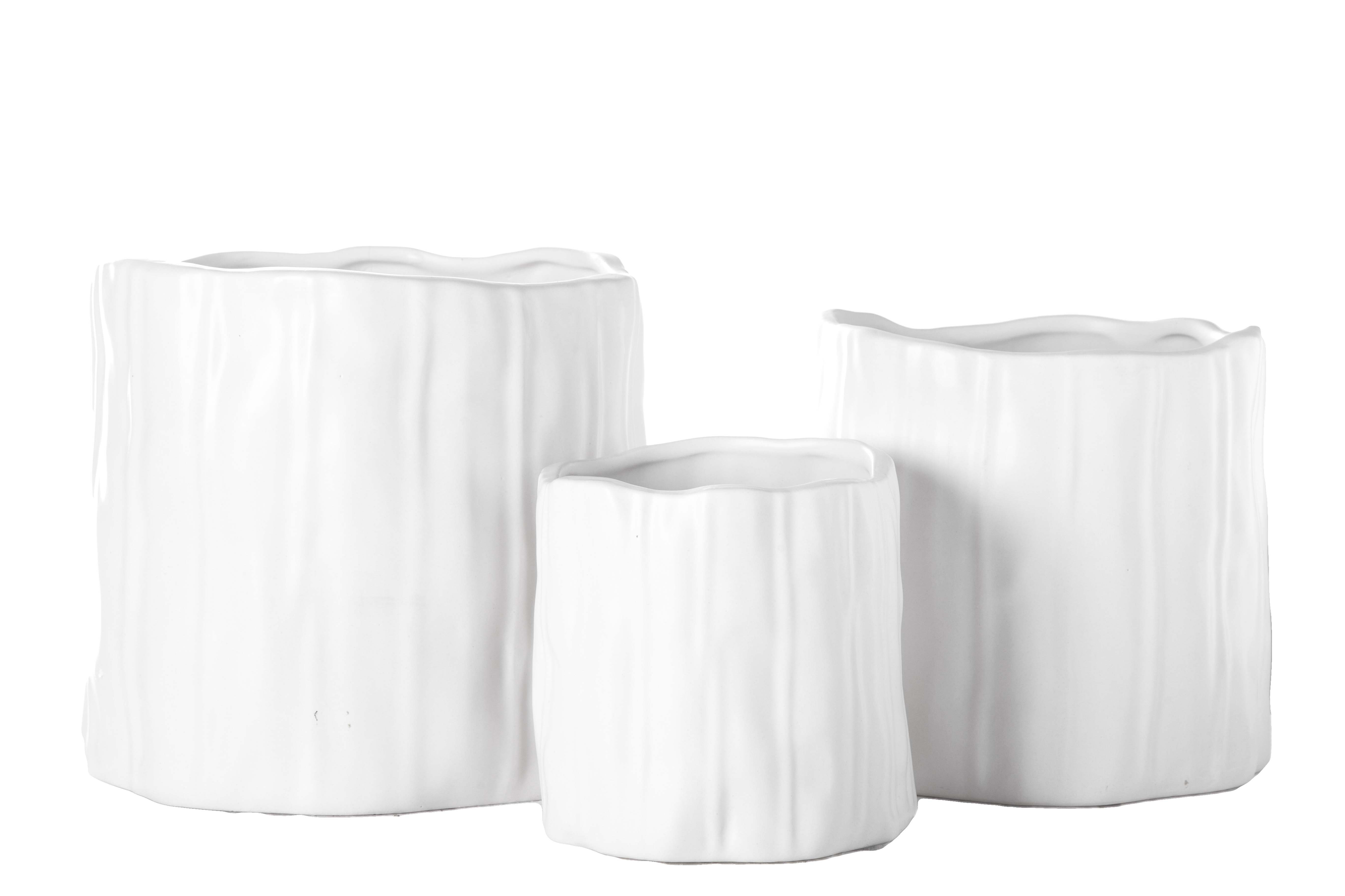 Orren Ellis Ceramic Round Pot Matte Finish White | Wayfair