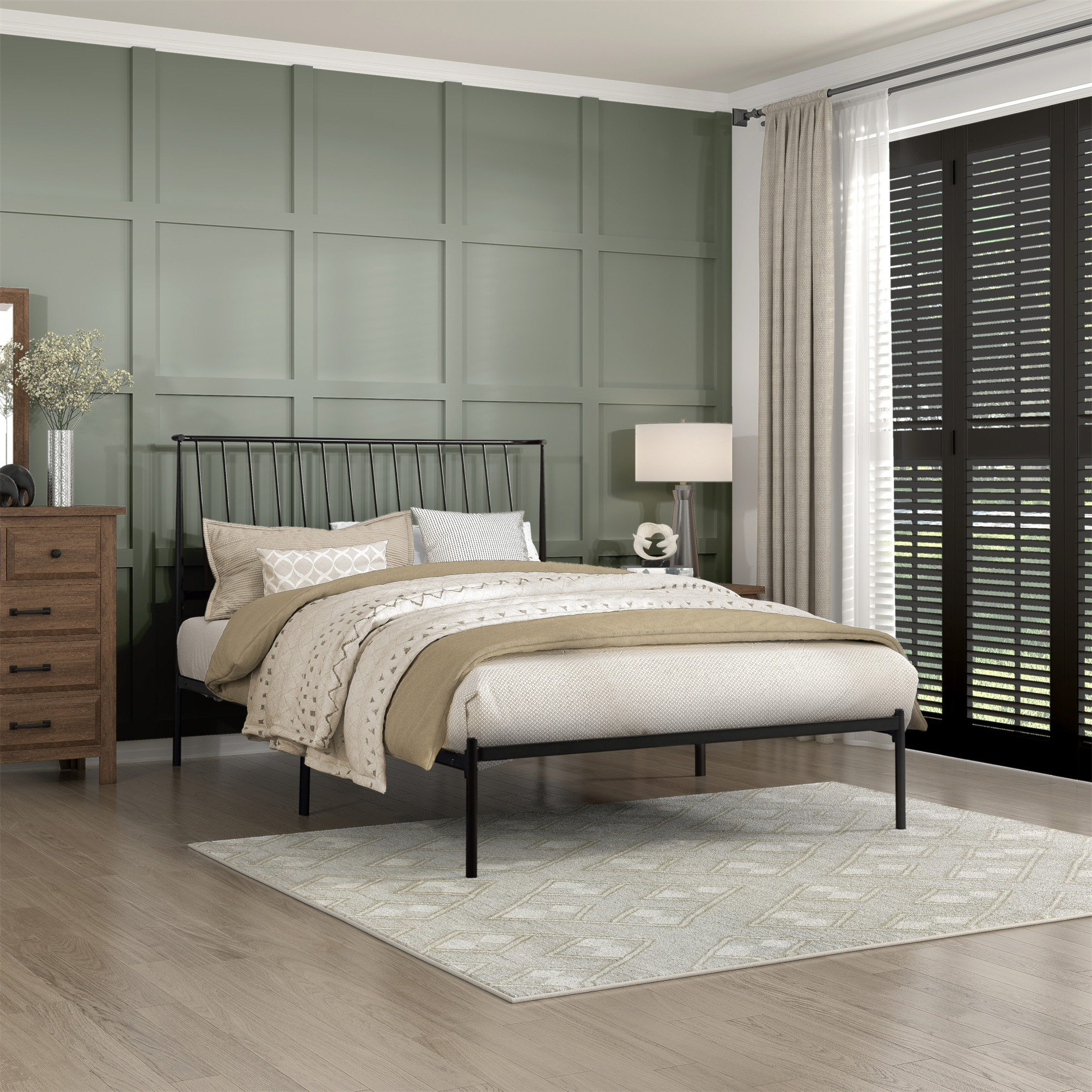 Latitude Run® Versatile Queen Platform Bed With Stylish Headboard For ...