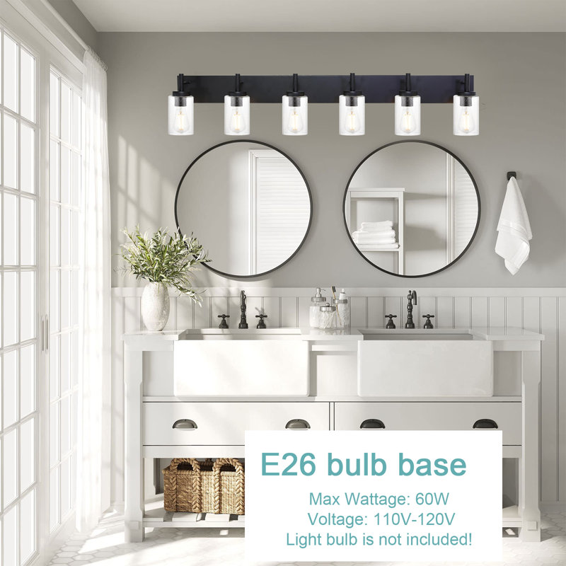 Breakwater Bay 6 Light Black Wall Light, Bathroom Over Mirror Light ...