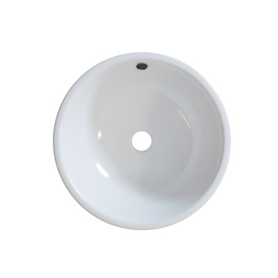 Glass Warehouse Ceramic Circular Vessel Bathroom Sink with Overflow ...