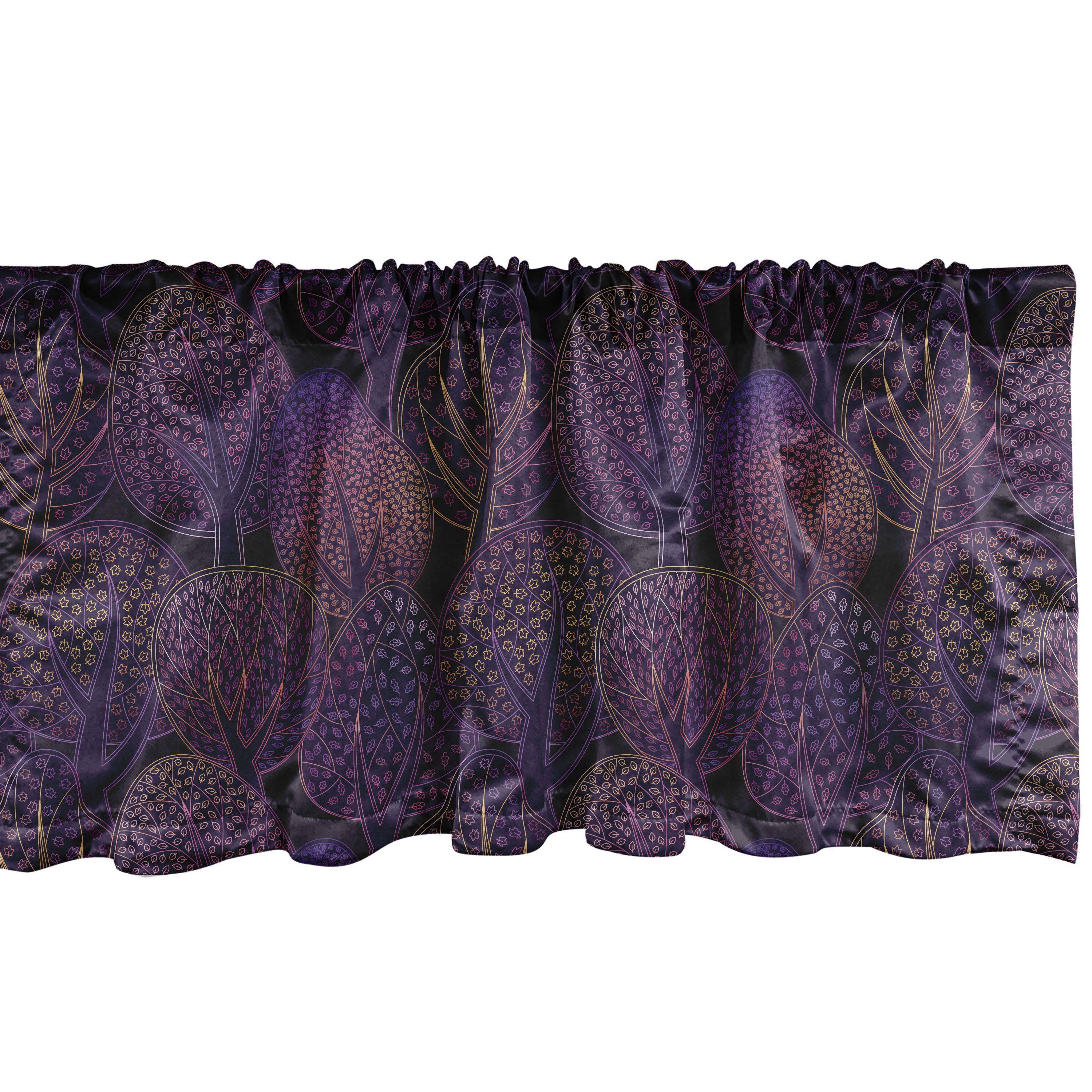 Ambesonne Dark Purple Valance Pack of 2 Forest Colorful Pattern ...