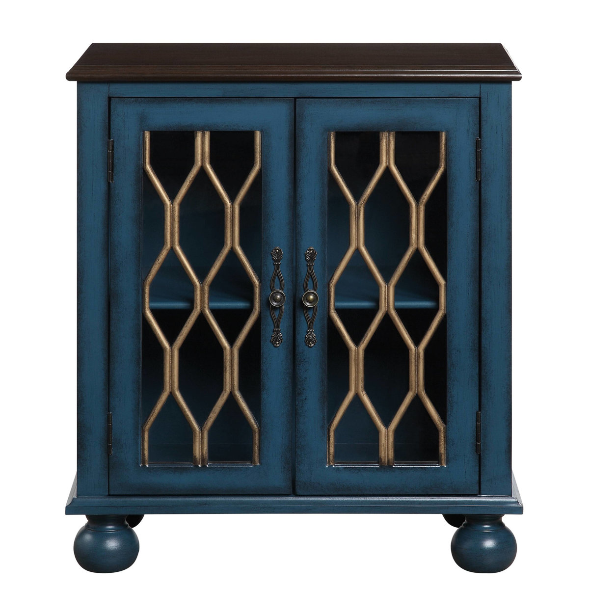 Red Barrel Studio® Rectangular Console Cabinet, Antique Blue Finish, 2 ...