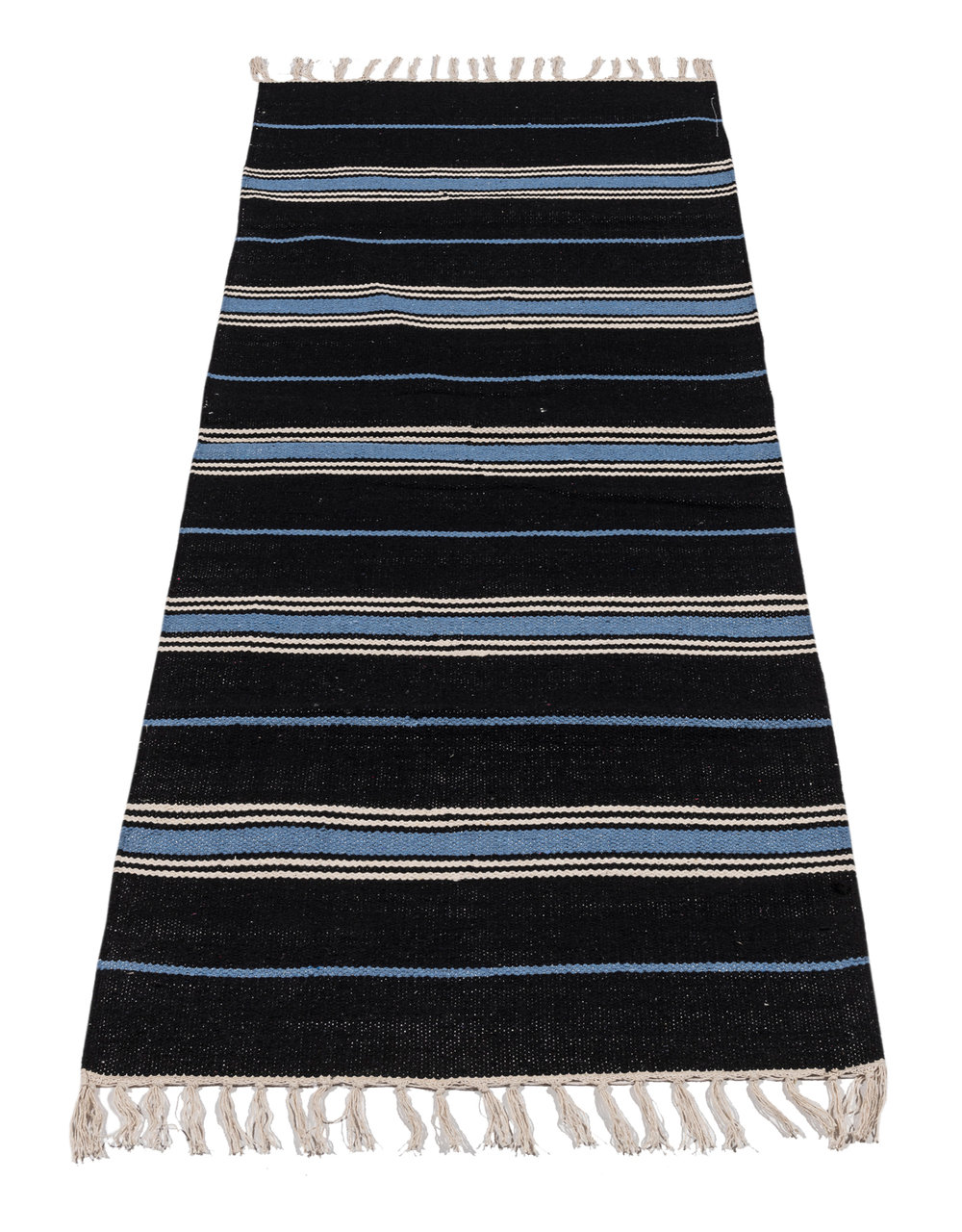 Brambly Cottage Tintah Elegant Handmade Kilim Cotton Black/Blue Rug ...