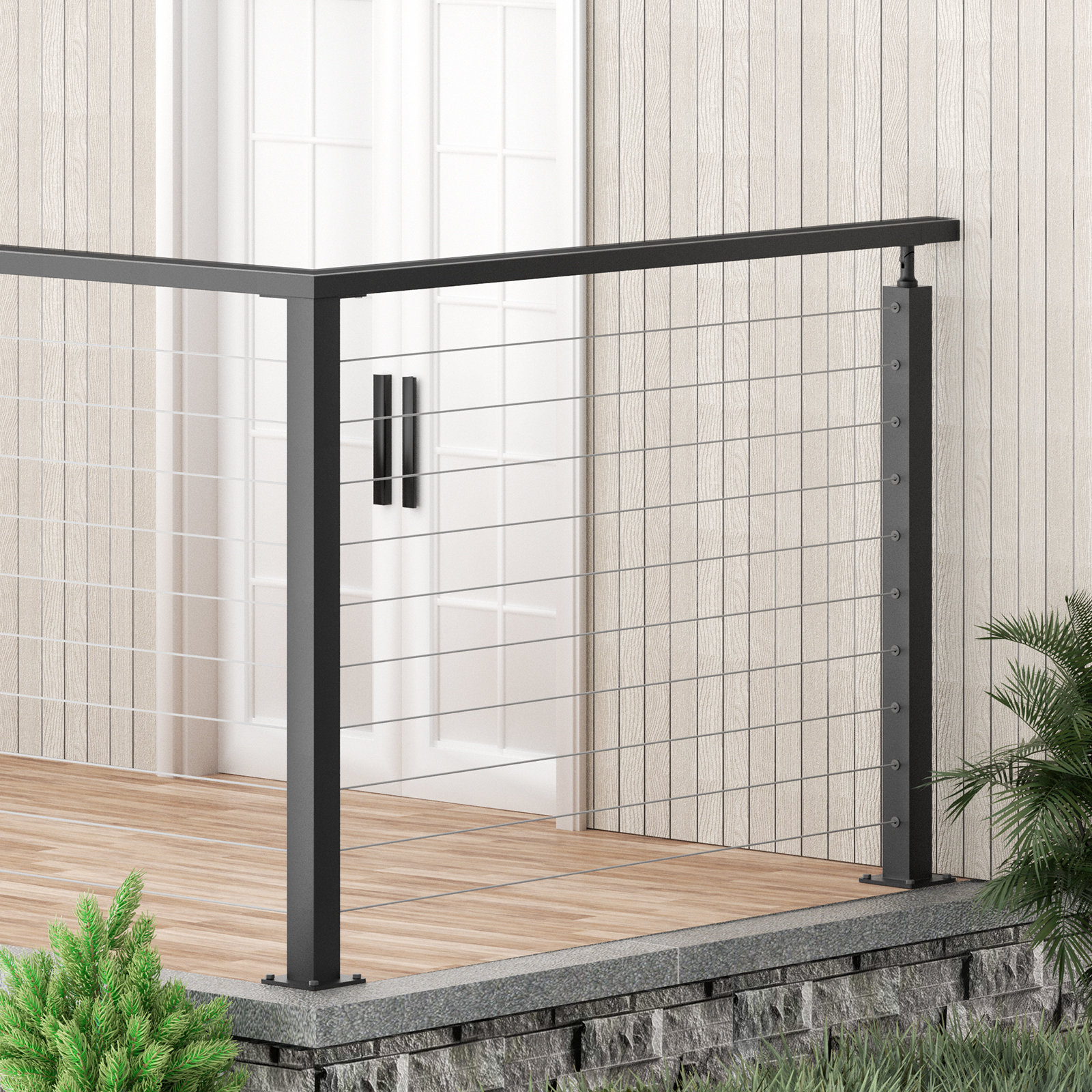 RoomTec Cable Railing Corner Post 90 Degree L-Drilled 36"x2"x2" Surface ...