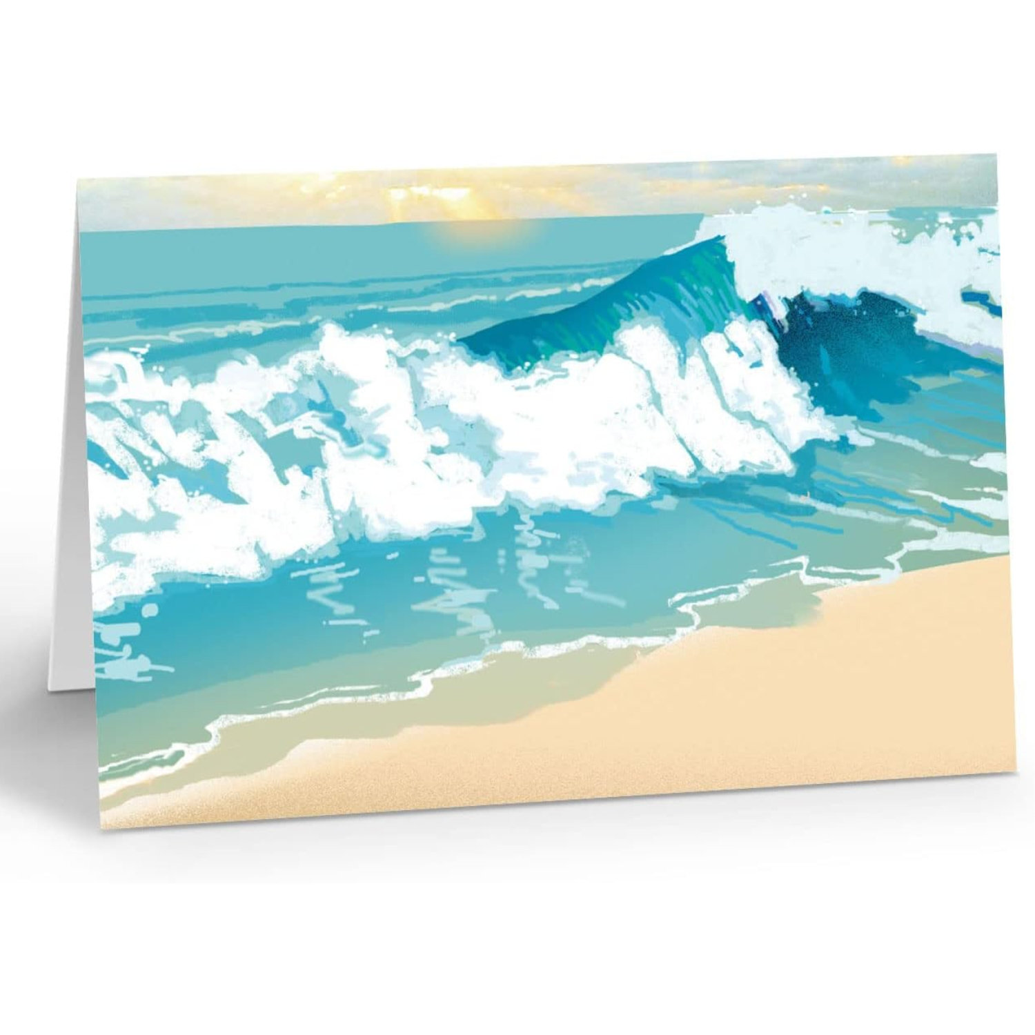 The Holiday Aisle® - 10 Beach Note Card Set, Beach Ocean Shore Note ...