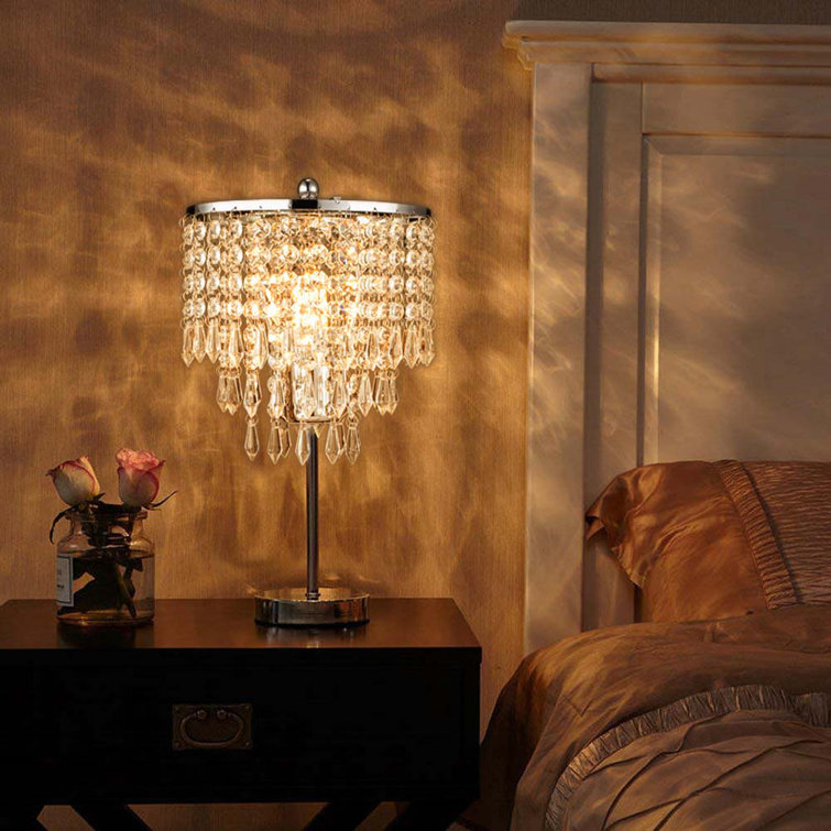 Mercer41 Hull 40cm Small Crystal Table Lamp with Round Base | Wayfair.co.uk
