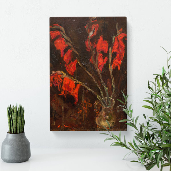 East Urban Home Red Flowers by Chaim Soutine - Wrapped Canvas Painting ...