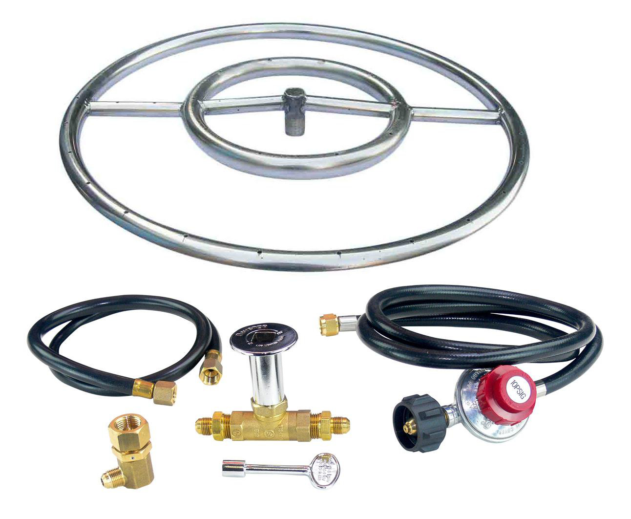 Dreffco Stainless Steel Fire Pit Burner Ring with Deluxe Kit for ...