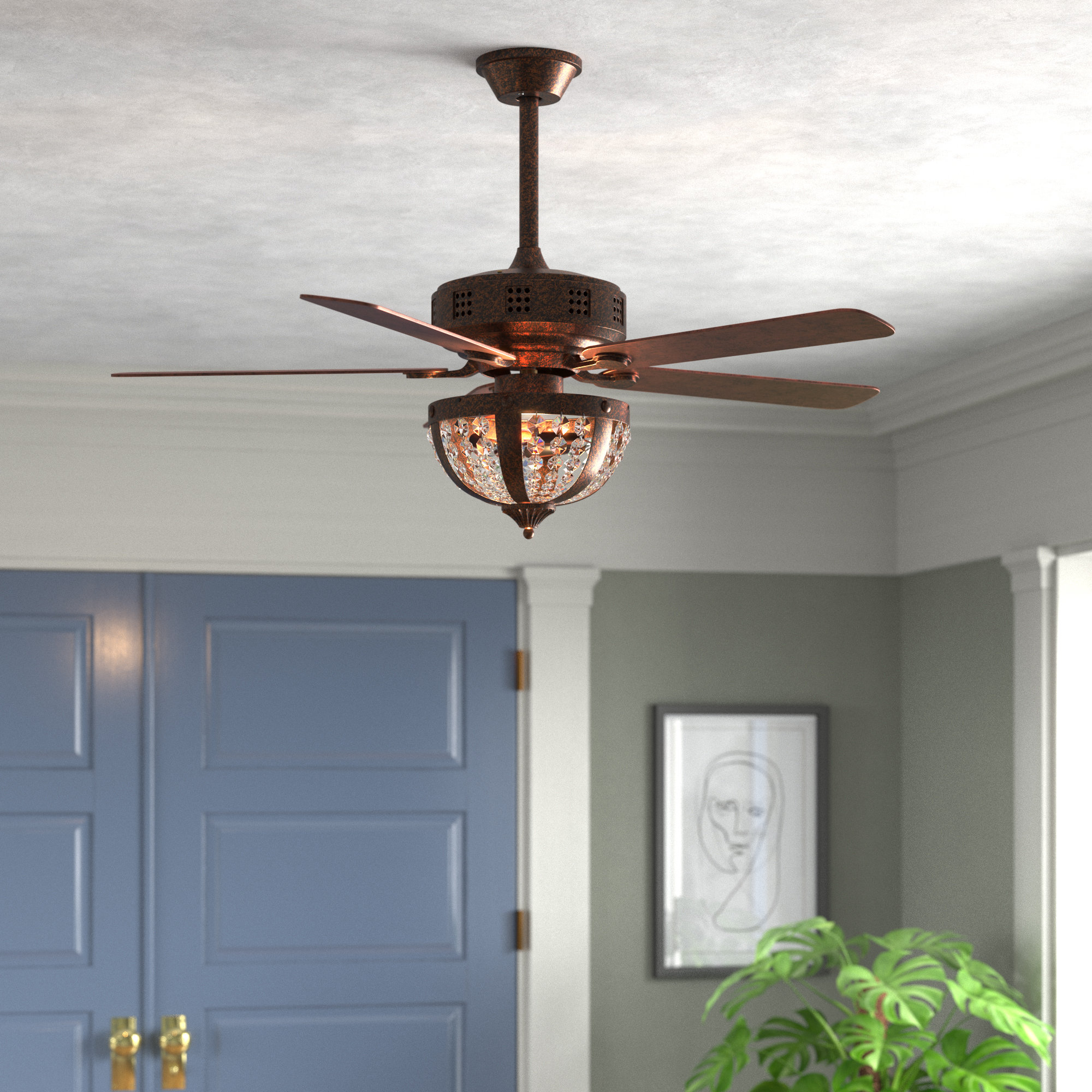 Willa Arlo™ Interiors Dominguez 26 Inch Antique Copper Finish Crystal ...