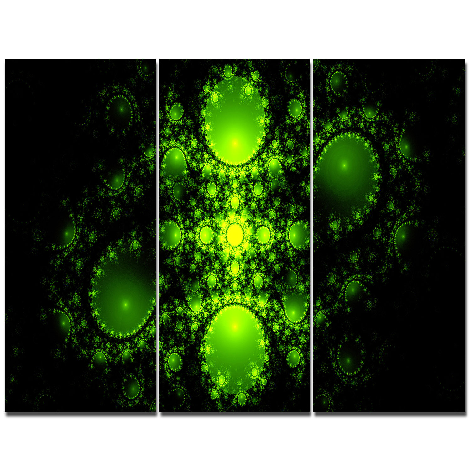 Design Art 'Cabalistic Green Fractal Design' Graphic Art Print Multi ...