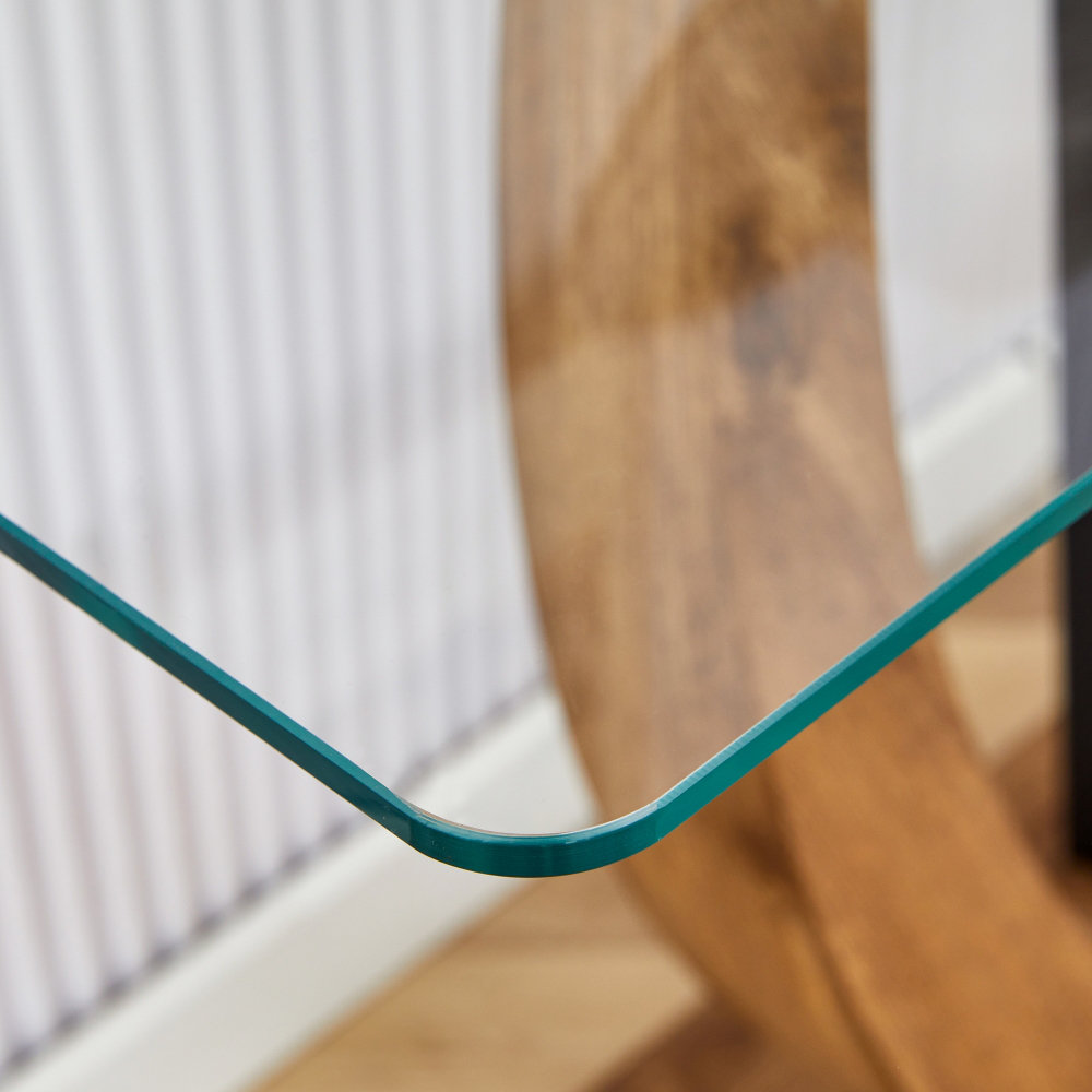 Wrought Studio™ Modern Rectangular Tempered Glass Dining Table | Wayfair