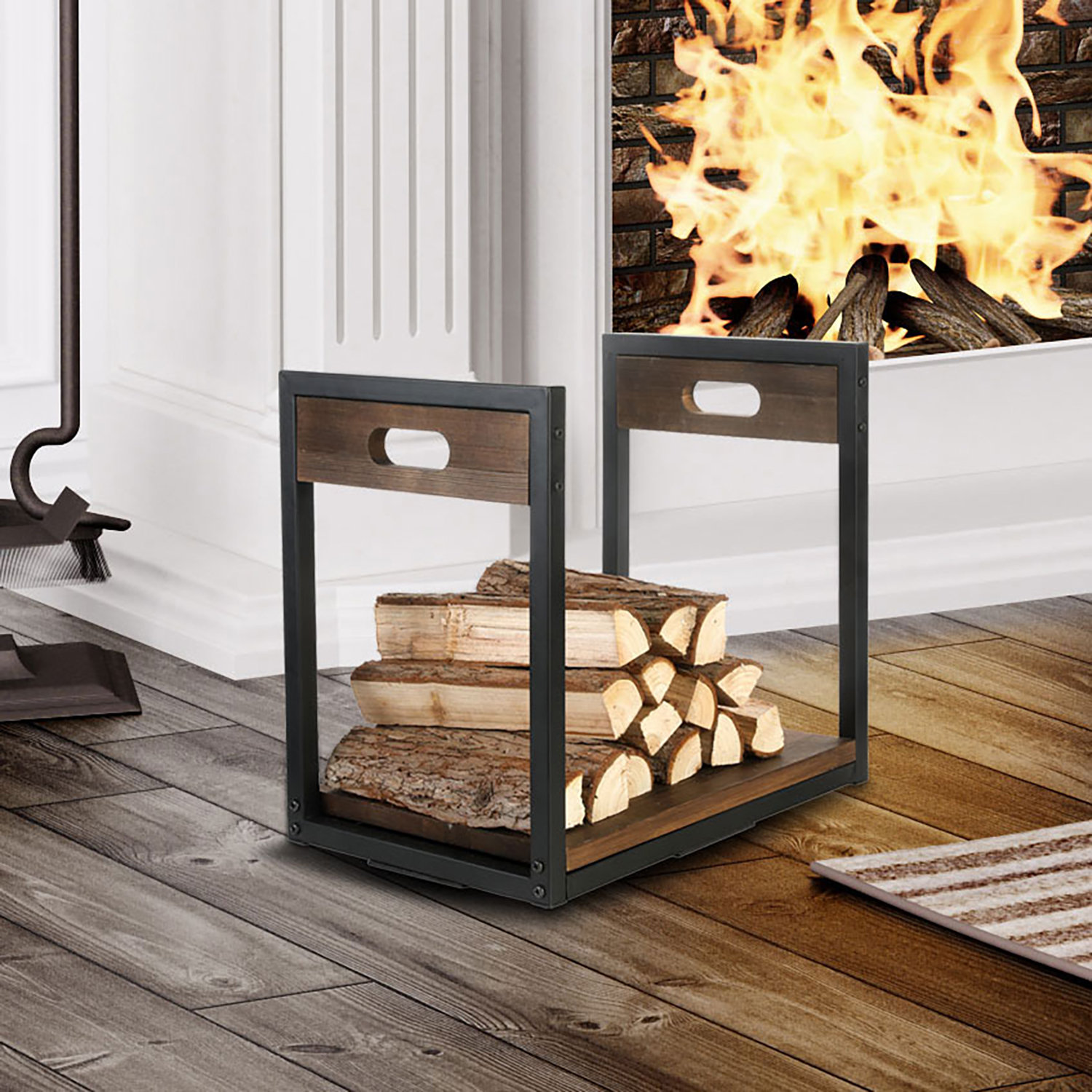 Millwood Pines 17.3" W Firewood Log Storage Holder Rack | Wayfair