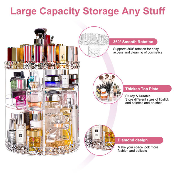 Mercer41 360 Rotating Makeup Organizer Large Perfume Cosmetics ...
