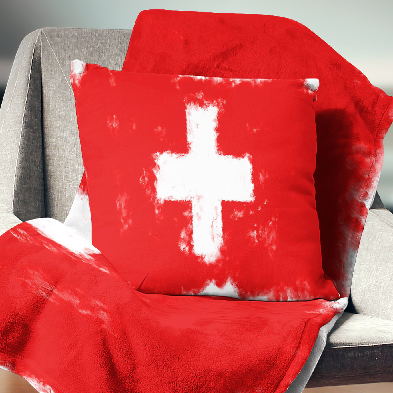 Design Art Switzerland Flag - Maps & Flags Printed Pillow | Wayfair