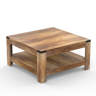 Millwood Pines Zara Square Coffee Table With 2-tier Storage Shelves ...
