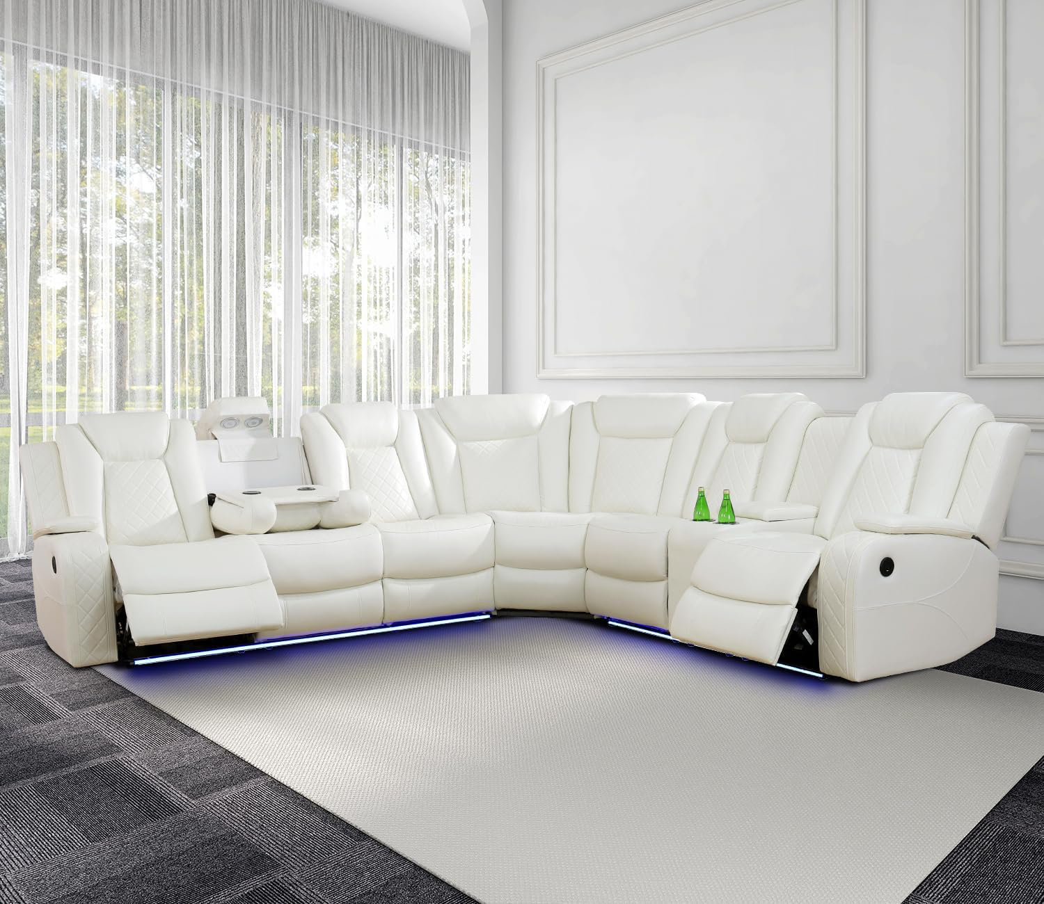 Ivy Bronx Jessmeet 3-Piece Power Reclining Home Theater Sectional Set ...