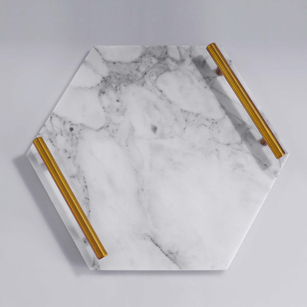 Canora Grey Varnum Marble Hexagonal Vanity Tray | Wayfair.co.uk