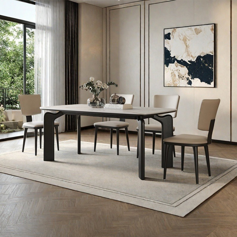 Elamer French retro simple rectangular dining table set | Wayfair