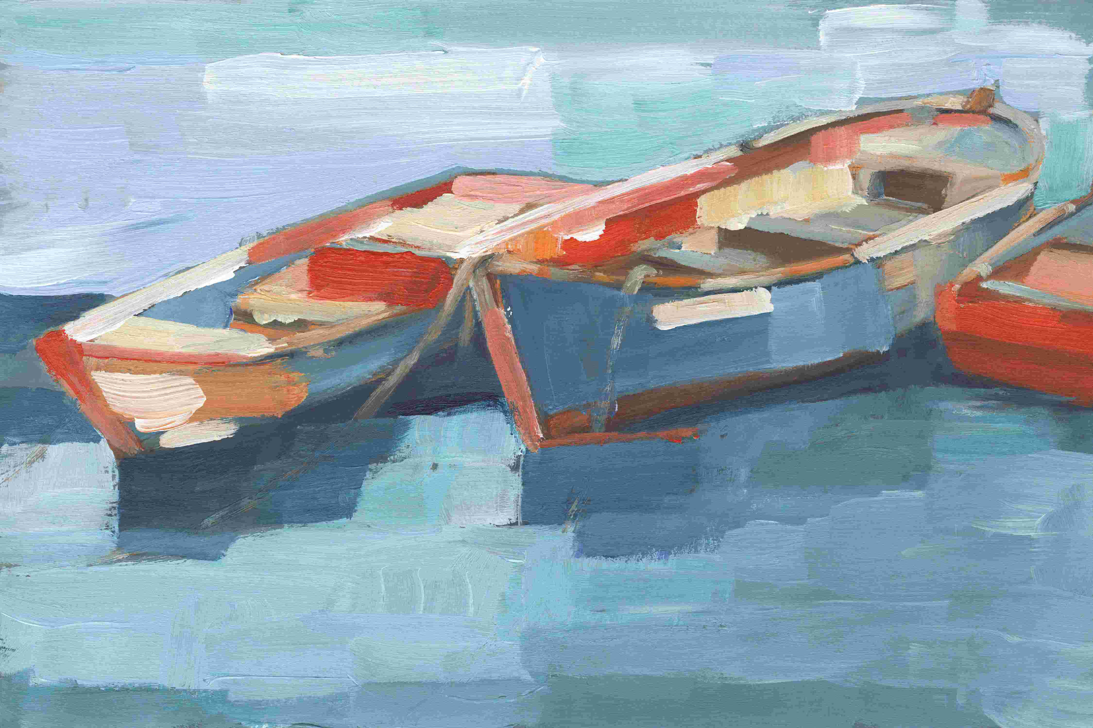 Longshore Tides Primary Boats I by Ethan Harper - Wrapped Canvas Print ...